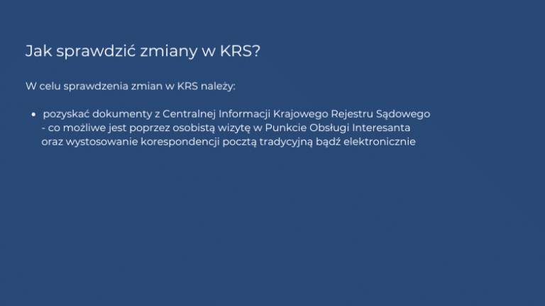 Jak sprawdzić zmiany w KRS? - Kancelaria Prawna Szeffner - Profesjonalna Pomoc Prawna